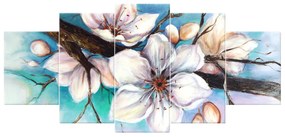 Gario Ručně malovaný obraz Pupeny višně - 5 dílný Rozměry: 150 x 70 cm