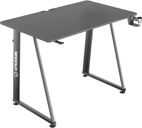 ULTRADESK ENTER V2 černá / Herní stůl / 100 x 60 x 75 cm / držák sluch