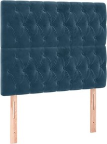 Box spring postel s matrací tmavě modrá 90x200 cm samet 3132841