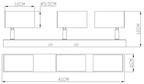 Globo 57911-3B - Bodové svítidlo ROBBY 3xGU10/35W/230V černá
