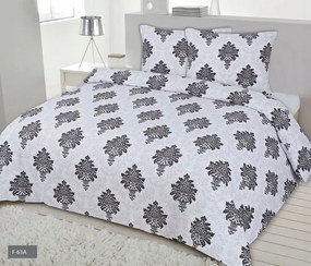 Povlečení flanelové 140x200 glamour styl bílá šedá