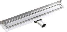 Gelco Manus - Nerezový sprchový kanálek Piastra, 125 cm, s roštem pro dlažbu, ke stěně GMP98