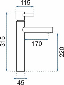 Rea TESS - Vysoká umyvadlová baterie, Chromová, REA-B8800