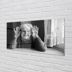 akrylový obraz starší žena 125x50 cm
