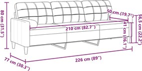 3místná pohovka s polštáři tmavě zelená 210 cm samet 3278241