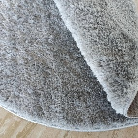 DY Šedý kulatý huňatý koberec Camel Rozměr: 60 cm
