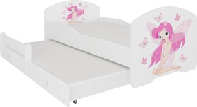 ADRK Furniture Dvojitá postel s matracemi PEPE II GIRL WITH WINGS 160x80 CH-Pep-II-Girl - win-E1020