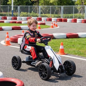 HOMCOM Dětský elektrický go-kart 12V 3-5 km/h Drift kart s 2 rychlostními režimy, bezpečnostním pásem, volantem, dětský go-kart pro děti ve věku 3-8 …