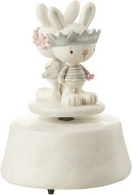 Natahovací hrací kolotoč s králíčky Music Box Rabbits - Ø 10*15 cm