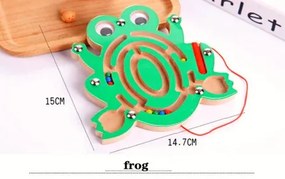 Montessori dřevěné hračky - magnetické bludiště Varianta: Magnetické bludiště - žába