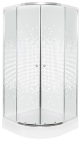Aplomo Pixel White čtvrtkruhový sprchový kout s vaničkou Rozměr koutu: 90x90cm