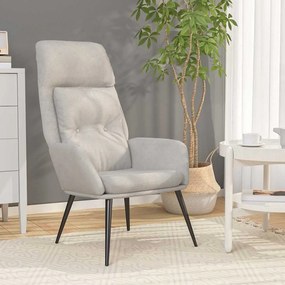 Relaxační křeslo světle šedé umělá broušená kůže 341281