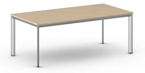 Kancelářský stůl PRIMO INVITATION, šedostříbrná podnož 2000 x 1000 mm, bílá