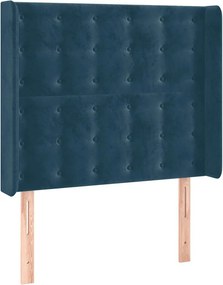 Čelo postele typu ušák tmavě modrá 83x16x118/128 cm samet 3120048
