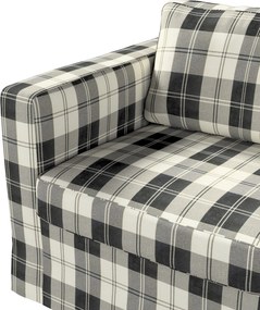 Potah na pohovku IKEA  Karlstad 2-místná , nerozkládací, dlouhý barva černá látka pletený vzor, vzorované