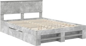 Rám postele s čelo Betonově šedá 160 x 200 cm Kompozitní dřevo 3408742