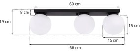 Stropní svítidlo Florence, 3x bílé skleněné stínítko, l