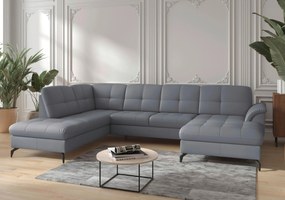 XXXLutz SEDACÍ SOUPRAVA, textil, kůže, šedomodrá Sit & More - Sedací soupravy - 00014401633S
