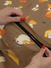 MK Lůžkoviny Prodloužené bavlněné povlečení Renforcé - Podzimní les hnědý 140 × 220 cm, 70 x 90 cm