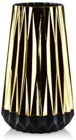 Skleněná váza Serenite 28 cm černá/zlatá