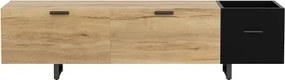 Aosom Moderní TV skříňka, otevřené přihrádky, velké zásuvky a uzavřený úložný prostor, 180D x 38Š x 33V cm, Černá