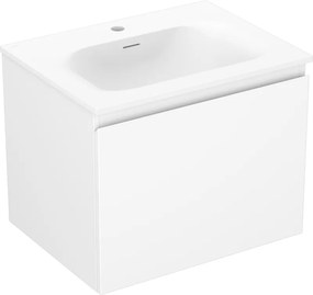 Mexen Orio, koupelnová skříňka 60 cm s umyvadlem Vela, 1 zásuvka, bílá matná, 91A10-06047-1-BF01-W23M01