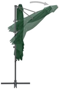 Konzolový slunečník s ocelovou tyčí 250 x 250 cm zelený,  44625