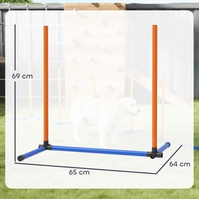 Agility set pro psy 3dílné agility vybavení se slalomovými tyčemi Taška na přenášení Výcviková sada pro všechny velikosti psů Oranžová barva