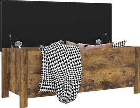 Úložný box s poduškou kouřový dub 105x40x45cm kompozitní dřevo 326776