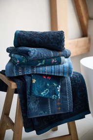 Pip Studio ručníky z bavlněného froté Jasmine Jacquard, tmavě modré (Luxusní ručníky z bavlněného froté v designu Jasmine Jacquard v tmavě modré)