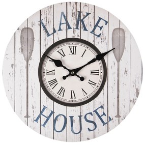 Dřevěné nástěnné hodiny Lake House 34 cm