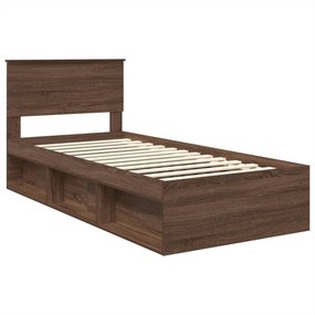 Rám postele s čelo Hnědý dub 75 x 190 cm Kompozitní dřevo 3407946