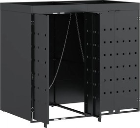 Úložný box na 2 popelnice Antracit 136 x 77,5 x 121,5 cm 3394743