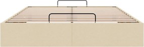Osmanský rám postele bez matrací krémově 140x200 cm textil 3310887