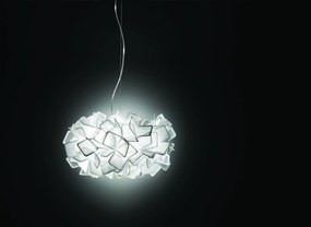 Slamp Clizia, závěsné designové svítidlo z Opalflexu s bílým okrajem, 2x12W E27, prům. 53cm