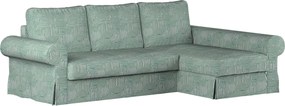 Potah na pohovku IKEA Backabro rozkládací se šezlongem barva zelená látka pletený vzor, vzorované