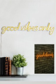 Nástěnná neonová dekorace Good Vibes Only žlutá