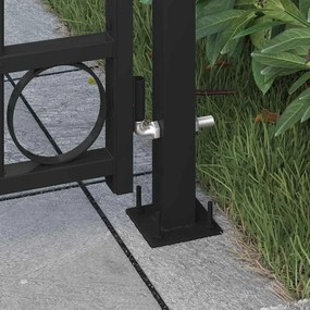 Plotová branka ASSEN s klenutým vrcholem a 2 sloupky 105 x 170 cm černá 145751