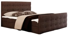 Manželská postel Boxspring 160 cm Milagros Comfort 2 (tmavě hnědá) (s matrací a úložným prostorem). 1056184