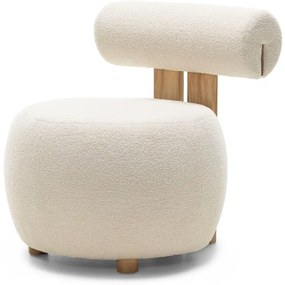 Krémové designové křeslo HANNA, dub