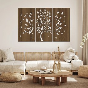 dřevo života 3 dílný dřevěný strom PODZIM Zvolte barvu dekoru: Ořech, Rozměry šxv (cm): 240x160