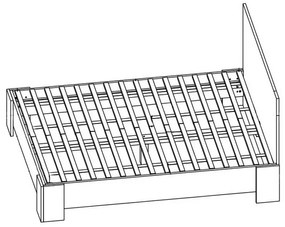 Manželská postel MONTANA L-2 + rošt + pěnová matrace COMFORT 14 cm, 180 x 200 cm, dub Lefkas tmavý