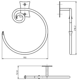 METAFORM CC006 Rebecca držák ručníků otevřený, černá