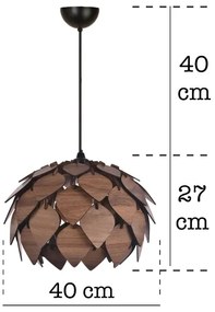 Lustr na lanku 1xE27/40W/230V hnědá