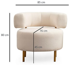 Atelier del Sofa Křeslo River Round - White, Bílá