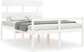 Postel s čelem pro seniory bílý Small Double masivní dřevo 3195322