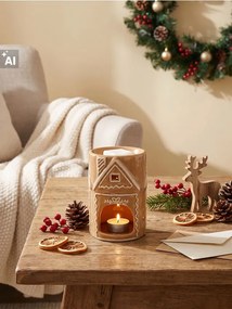 Sinsay - Vánoční aromalampa ve tvaru perníkové chaloupky s vonným voskem Spicy Pumpkin 2 pack - oranžová