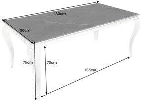 Designový jídelní stůl Rococo 180 cm černý / stříbrný