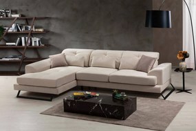 Designová rohová sedačka Heimana 308 cm ecru - levá