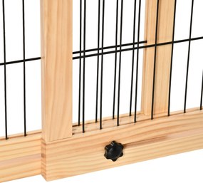 PawHut Dřevěná Brána pro Psy, Rozšiřitelná Ochrana Dveří s Opěrkou Nohou, Samostatně Stojící Psí Brána, Ochrana Schodů, Psí Bariéra pro Krb, Sporák, …